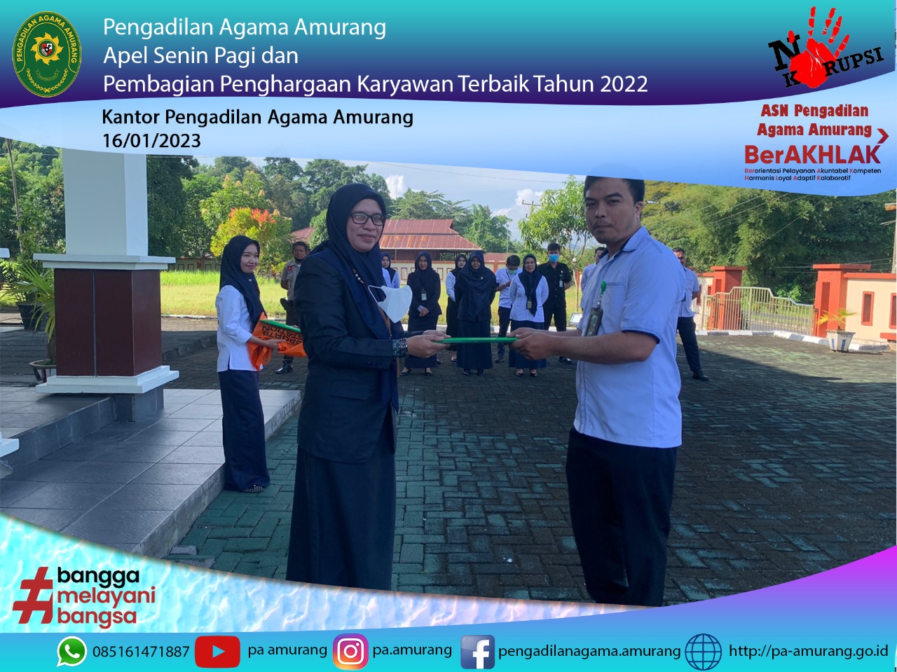 Apel Pagi Dan Penyerahan Reward Bagi Pegawai Teladan