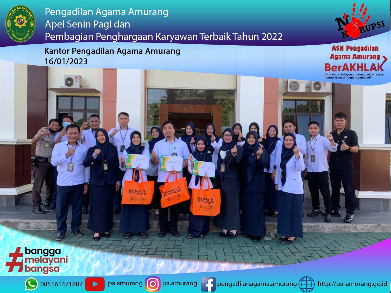 Apel Pagi Dan Penyerahan Reward Bagi Pegawai Teladan